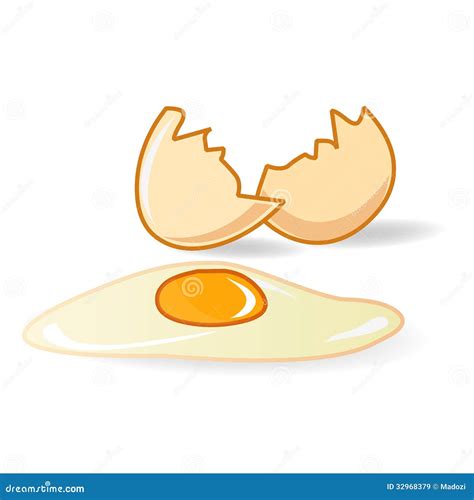 Broken Egg Isolated Illustration Stock Vector Illustration Of
