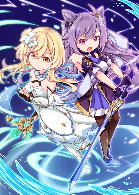 Lumine And Keqing Genshin Impact Drawn By Harada Sansei Rain Danbooru