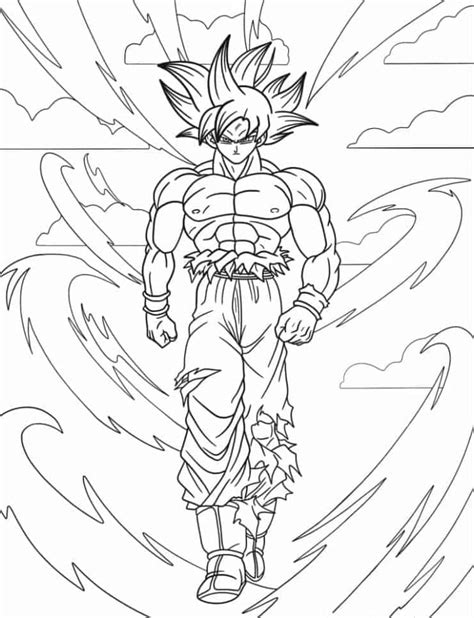 Dibujos De Dragon Ball Goku Ultra Instinto Para Colorear Para Colorear