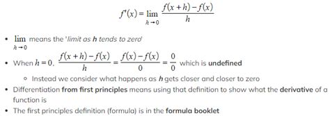 Ib Dp Maths Aa Hl First Principles Differentiation