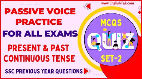Passive Voice Practice Exercise Present Past Continuous Tense