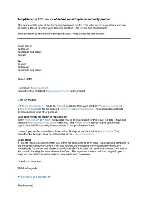 40 Printable Notice of Default Letters Word ᐅ TemplateLab