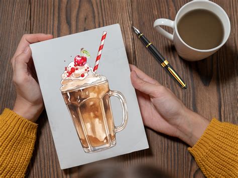 Watercolor Root Beer Float Clip Art Root Beer Mug Soda Ice Cream