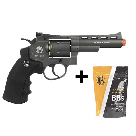 KitsRevolver 38 Airsoft Metal CO2 Rossi Wingun 701 6mm 1000 Bolinhas