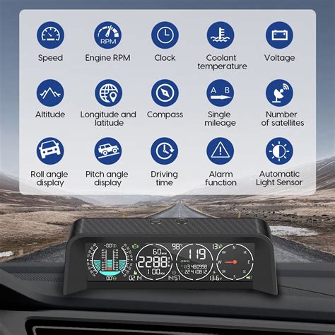AUTOAND Pantalla De Cabeza Con GPS Y OBD De Calibre Inteligente Para
