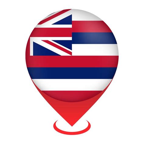 Premium Vector Map Pointer With Flag Hawaii State Vector Illustration
