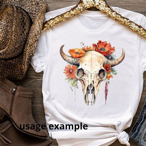 Cow Skull SVG Cut File Bull Skull SVG Boho Wall Art Cow Etsy