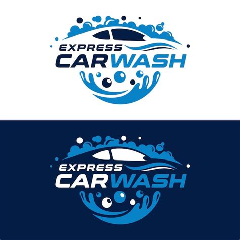 Plantilla de diseño de logotipo de lavado de autos exprés Vector Premium