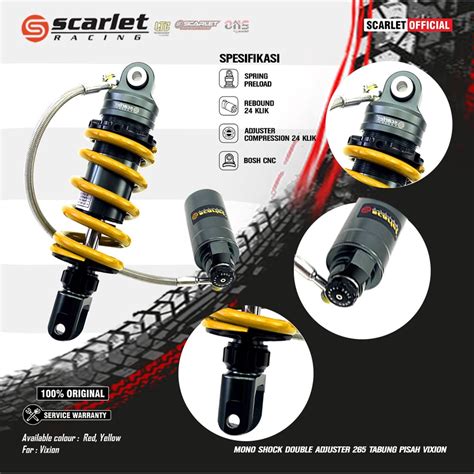 Jual Scarlet Racing Mono Shock Skok Shockbreaker Double Adjuster 265