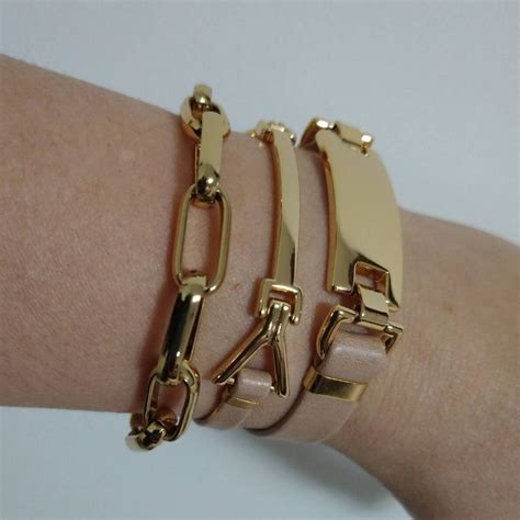 Mix Pulseiras Douradas Luz E Poder Nessamoa Bijuterias Finas
