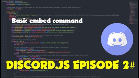 Discord Js Episode 2 Basic Embed Command YouTube
