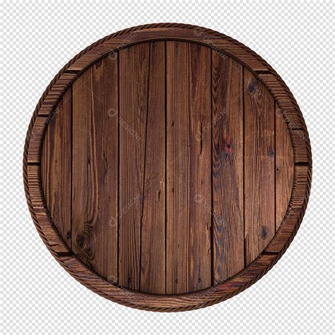 Círculo de Madeira 3D Elemento para composição PSD download Designi