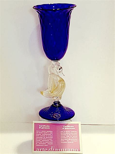 Bicchiere Tipetto Veneziano Murano Blu Venturini Souvenirs Vetro Di