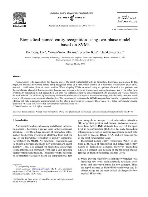 pdf biomedical named entity recognition using two phase model based on svms dokumen tips