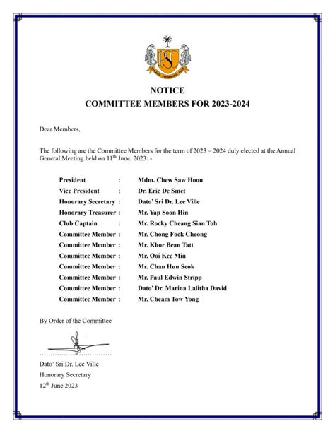 12th June 2023 Penang Swimming Club