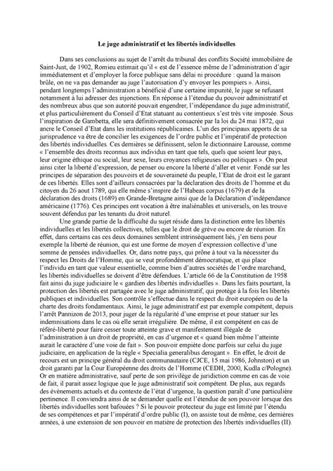 Le Juge Administratif Et Les Liberte S Individuelles Le Juge