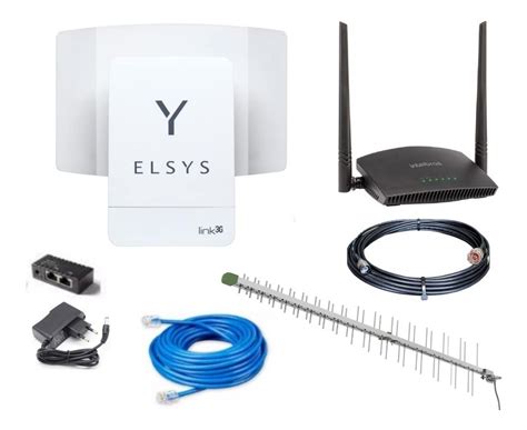 Kit Internet Rural Elsys Link G Roteador Wifi Antena Ex Frete Gr Tis