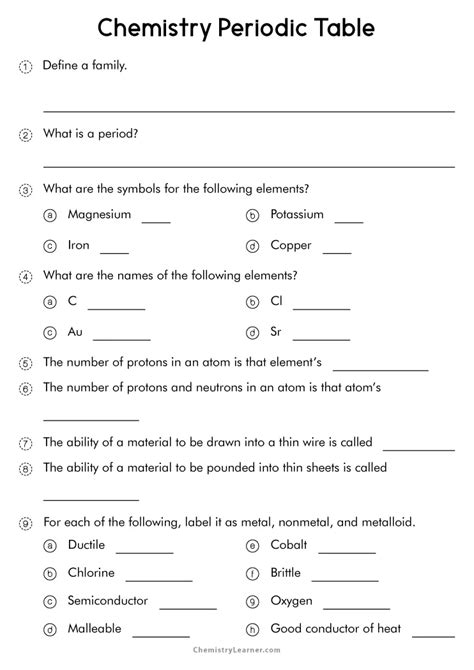 Periodic Table Quiz Worksheets Worksheets The Best Porn Website
