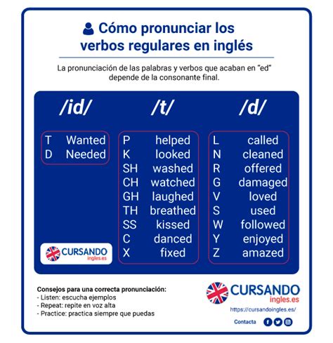 Cómo pronunciar los verbos regulares en inglés Los verbos regulares