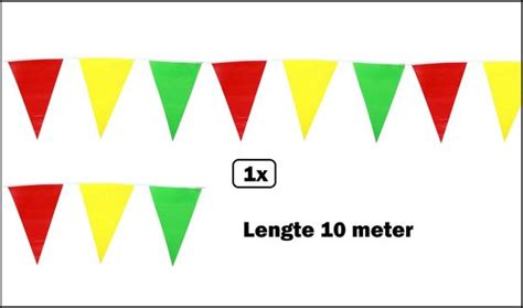 Vlaggenlijn Rood Geel Groen 10 Meter Carnaval Festival Thema Feest