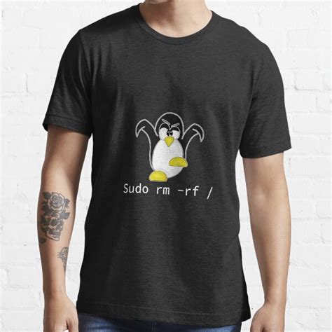 Tux Linux Penguin Sudo Rm Rf Programmer Developer Hacker T Shirt For