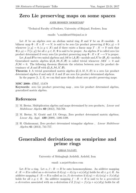 pdf zero lie preserving maps on some spaces