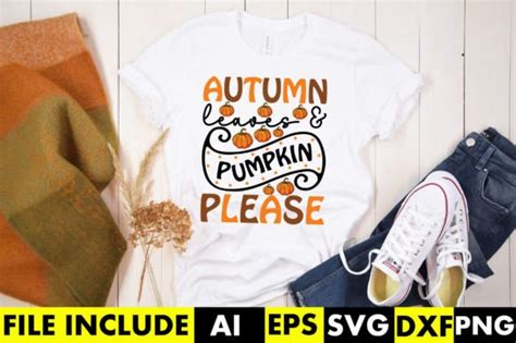 Autumn Leaves Pumpkins Please SVG Graphic By Crafthill260 Creative