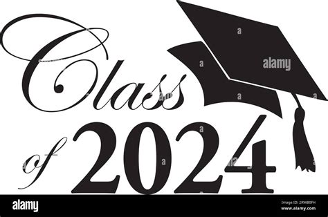 Class Of 2024 Logo With Graduation Cap Stock Vector Image Art Alamy