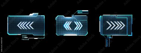 High Tech Screen For Video Game Sci Fi Concept Design Square Frames