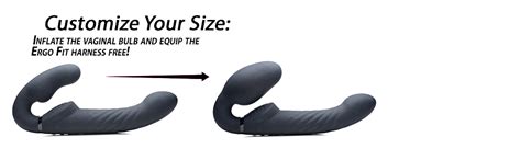 Strap U Strap U 10x Swirl Ergo Fit Inflatable And Vibrating Strapless Strap On Black