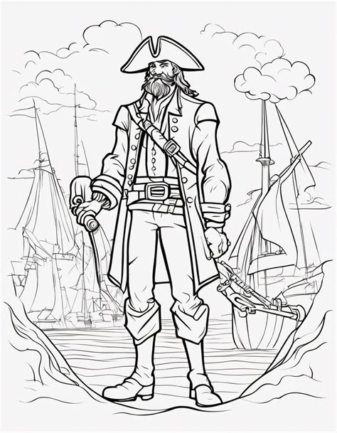Free Cartoon Pirate Coloring Page 2023