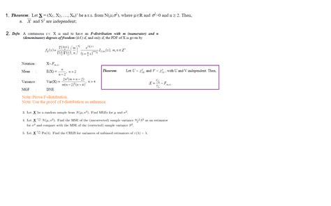 solved 1 theorem let x x1 x2 … xn be a r s from