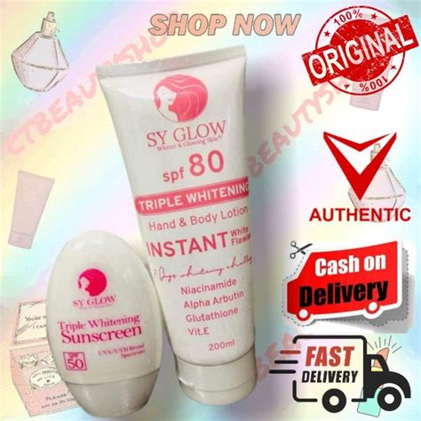 Sy Glow Triple Whitening Sunscreen Spf 50 Instant Whitening Lotion