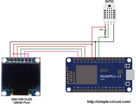 Interfacing NodeMCU With DHT22 Sensor And SSD1306 OLED Simple Projects