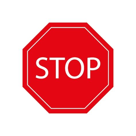 Icono con señal de stop roja ilustración vectorial Vector Premium