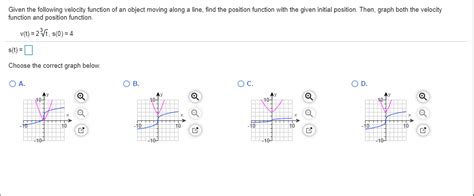 solved given the following velocity function of an object