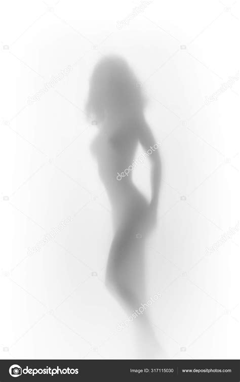 Schöne Perfekte Nackte Körper Sexy Silhouette Einer Frau Kann Durch