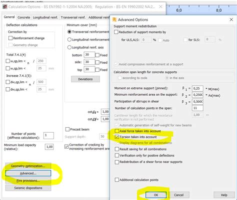 Cómo activar el momento de torsión para el diseño de refuerzos de vigas