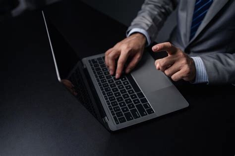 Premium Photo Person Typing On Laptop Keyboard Businessman Working On