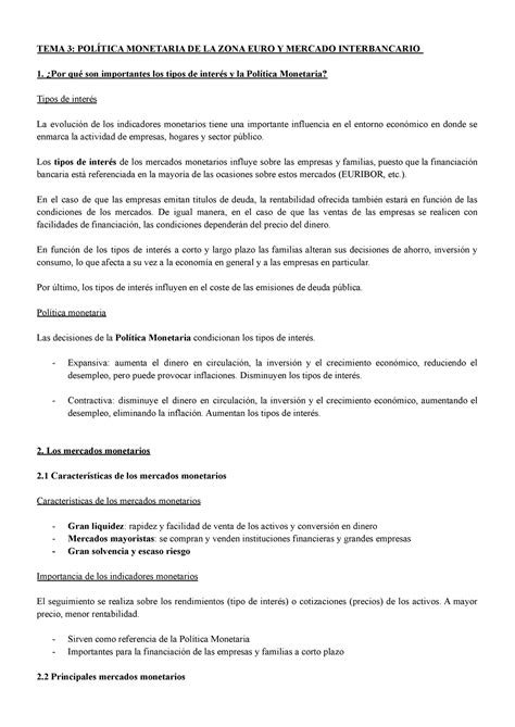 SFE 3 Apuntes de la Asignatura Sistema Financiero Español T3