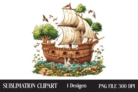 Watercolor Noah S Ark Clipart Graphic By Creative Design House