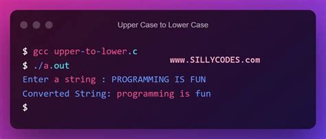 convert string from uppercase to lowercase in c language