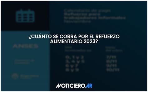 Cuánto se cobra por el refuerzo alimentario 2023 Actualizado 2024