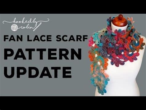 Crochet Fan Lace Scarf PATTERN UPDATE Lace Scarf Scarf Pattern Easy