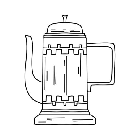 Premium Vector Coffee Pot In Hand Drawn Doodle Style Kettle Vector