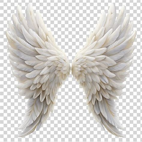 White Angel Wing Isolated On Transparent Background Premium AI