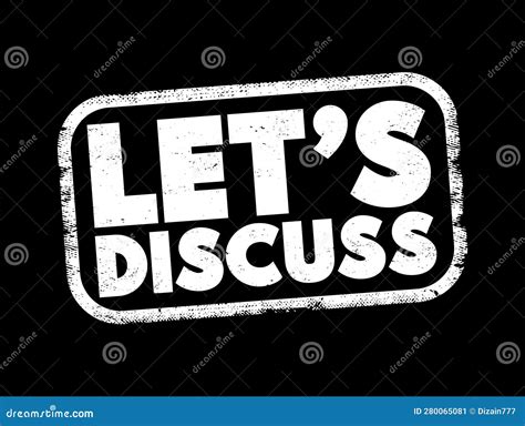 Let S Discuss Text Stamp Concept Background Stock Illustration