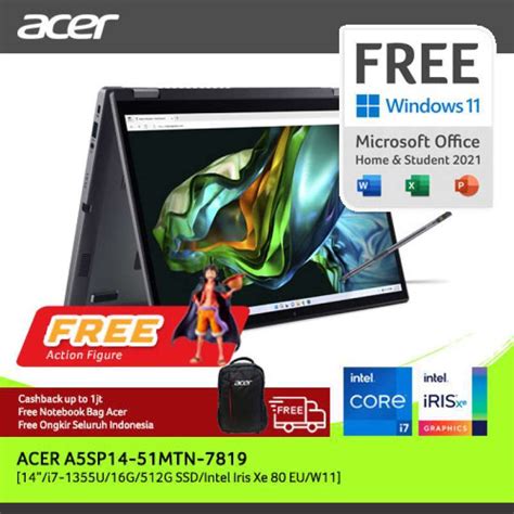 Promo Acer Laptop In Aspire Spin A Sp Mtn Wuxga