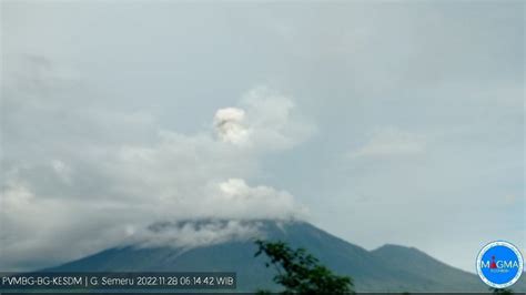 Status Siaga Gunung Semeru Terpantau Alami Dua Kali Erupsi Dengan