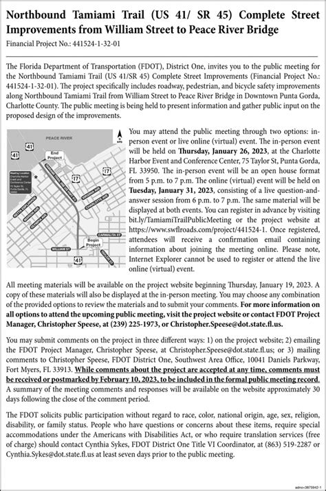Northbound Tamiami Trail US 41 SR 45 Complete Street Improvements